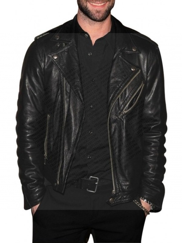 Singer Adam Levine Motorbiker Black Leather Jacket