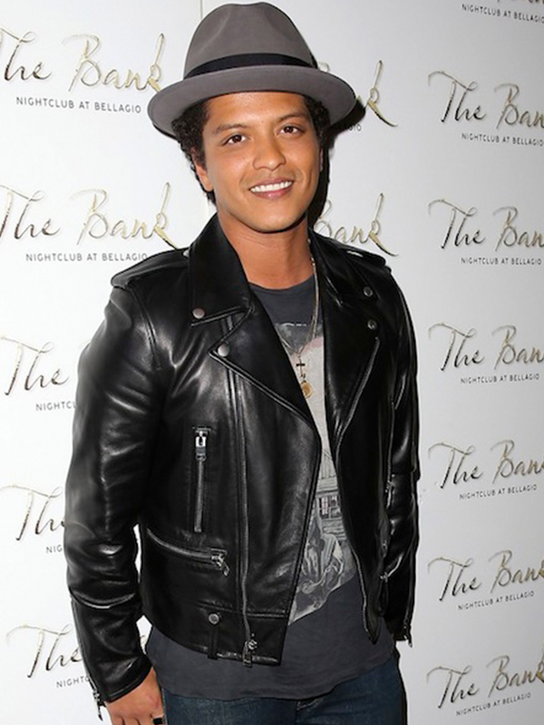 Billboard Music Award Singer Bruno Mars Leather Jacket