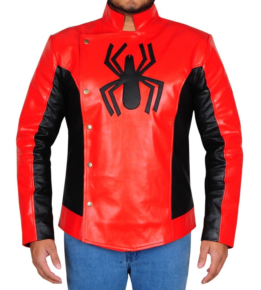 The Amazing Spiderman 2 Black Spider Costume Leather Jacket