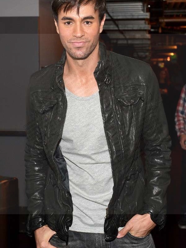 Spanish Singer Enrique Iglesias Shiny Leather Jacket
