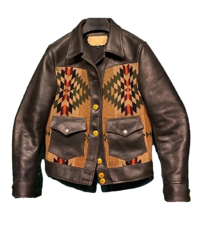 West American Style Vintage Black Leather Jacket